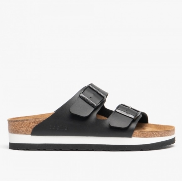 Birkenstock | Shoes | Left Birk Papillio Arizona Platform Black White ...